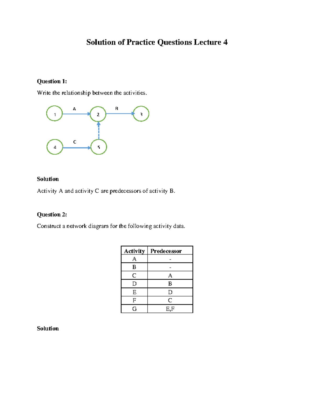 Solution File - Nothing - Solution of Practice Questions Lecture 4 ...