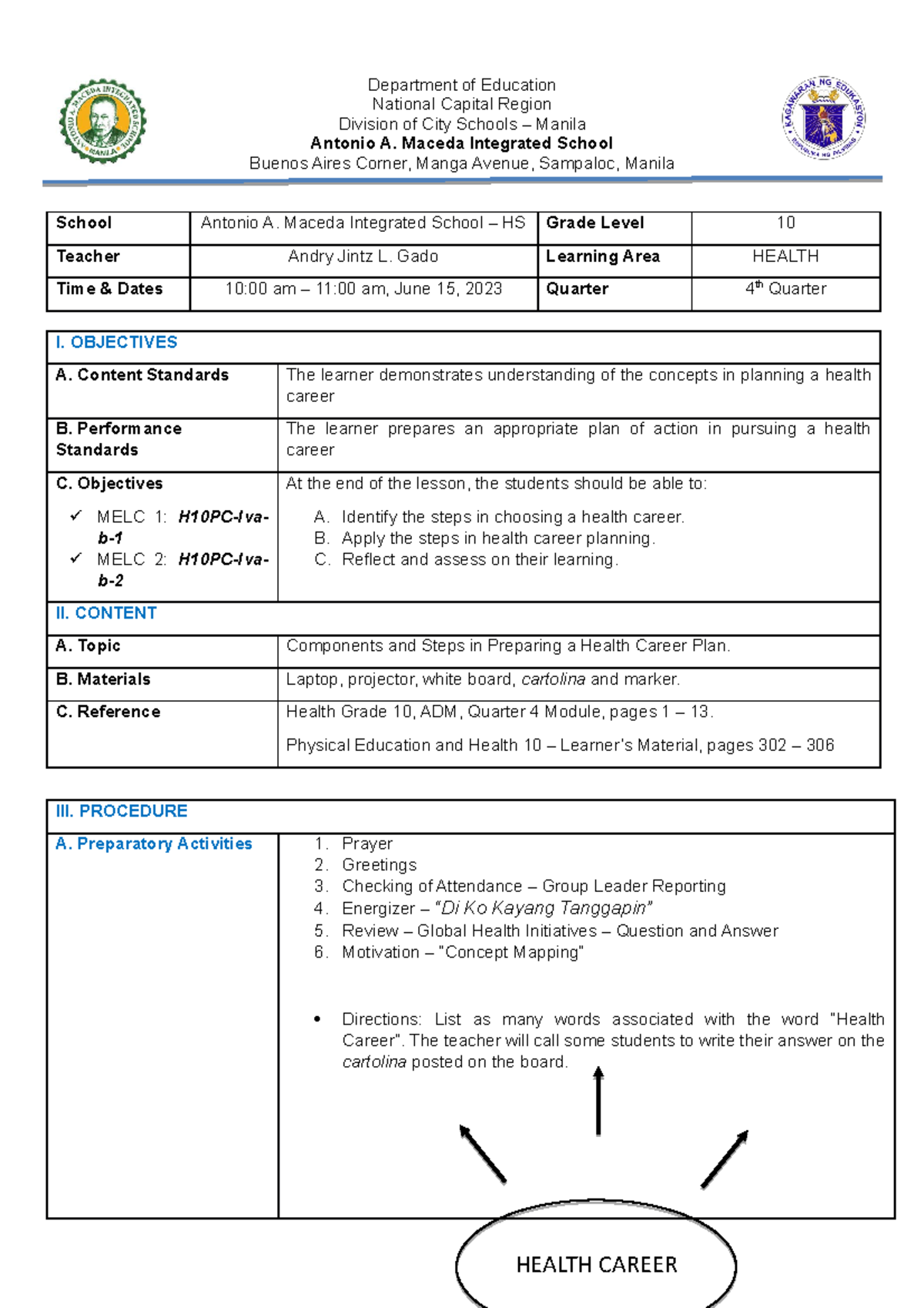 LP G10 Health 4th Qtr Copy - Department of Education National Capital ...