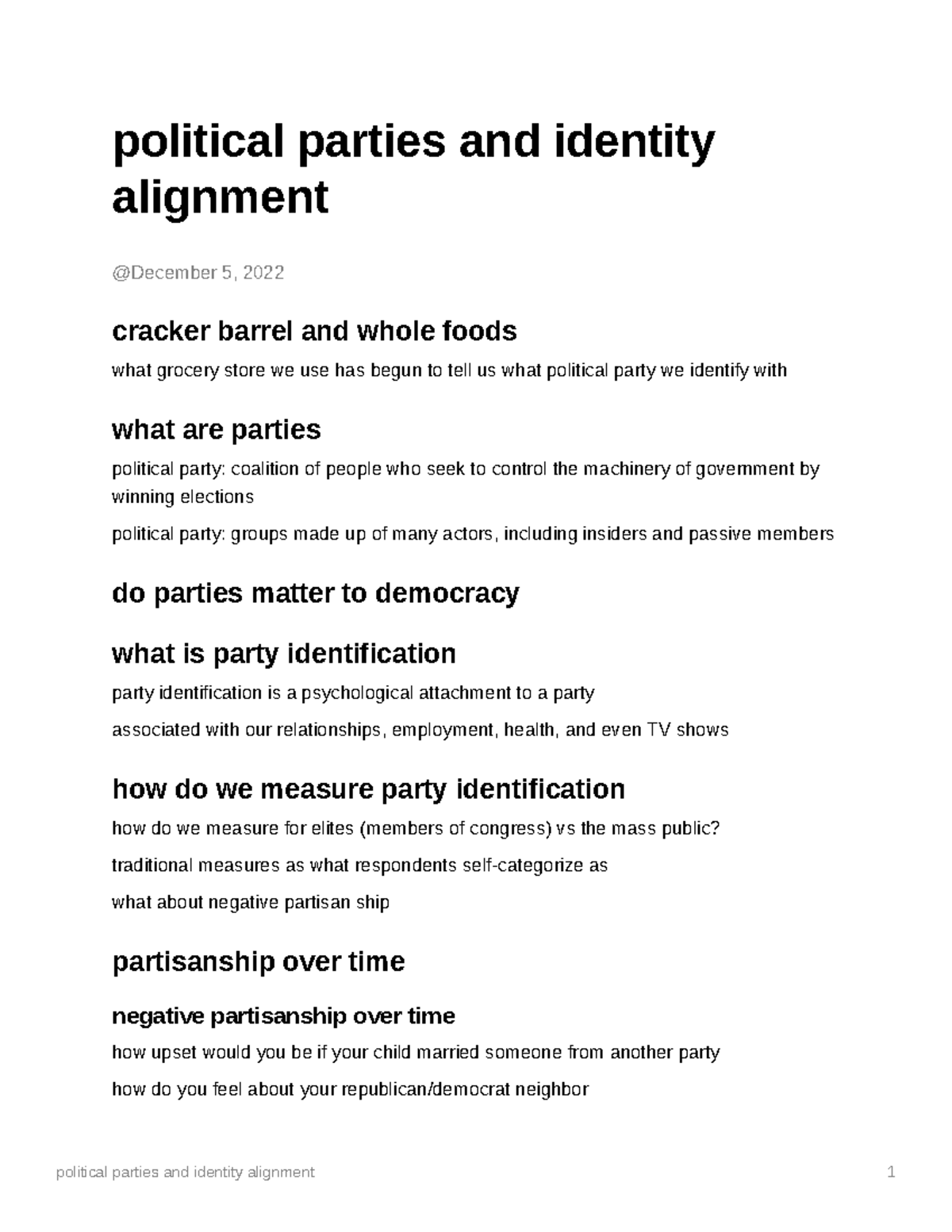 Political Parties and Identity Alignment - political parties and ...