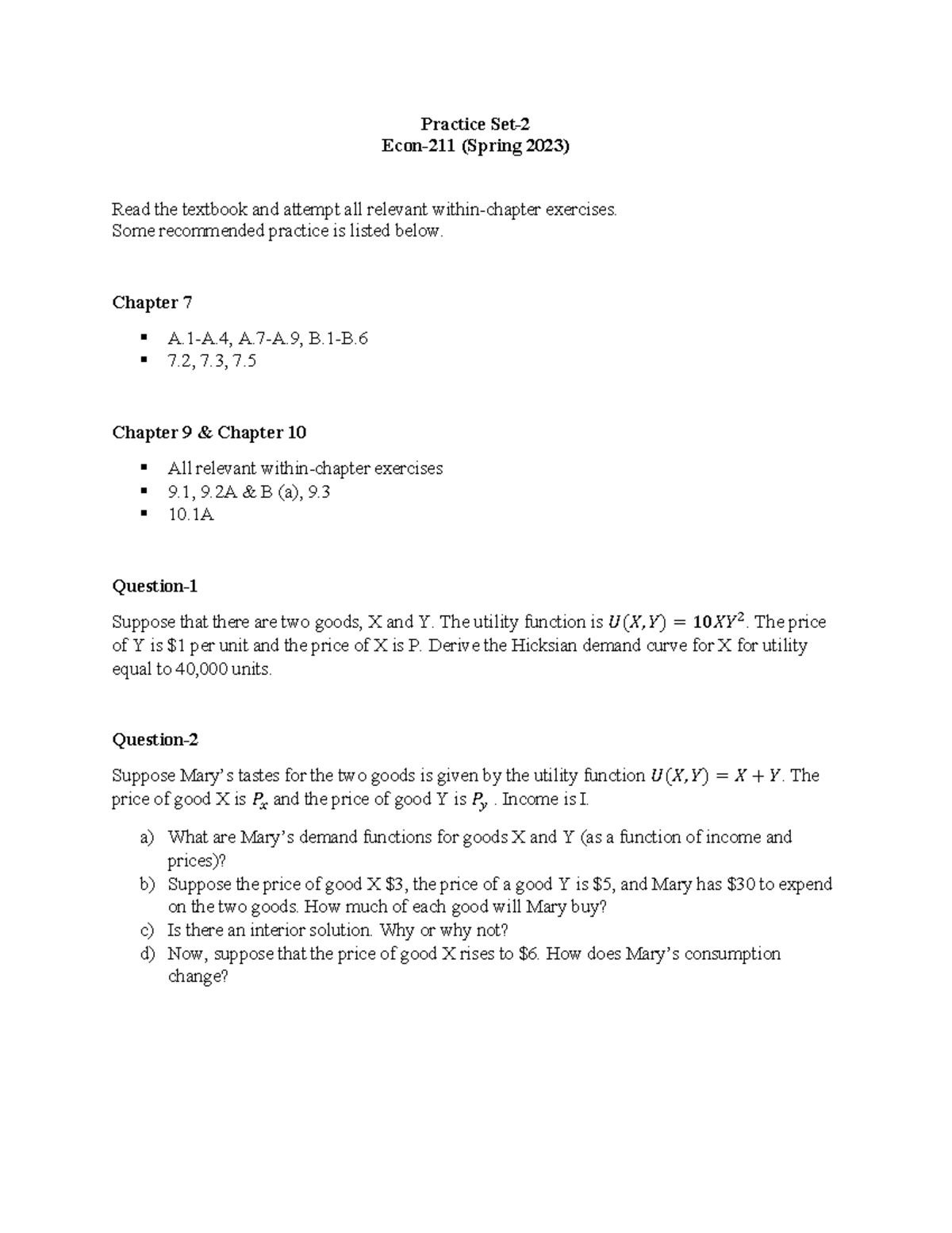 Practice Set 2 Practice Set Econ 211 Spring 2023 Read The Textbook practice-set-2-practice-set-econ-211-spring-2023-read-the-textbook