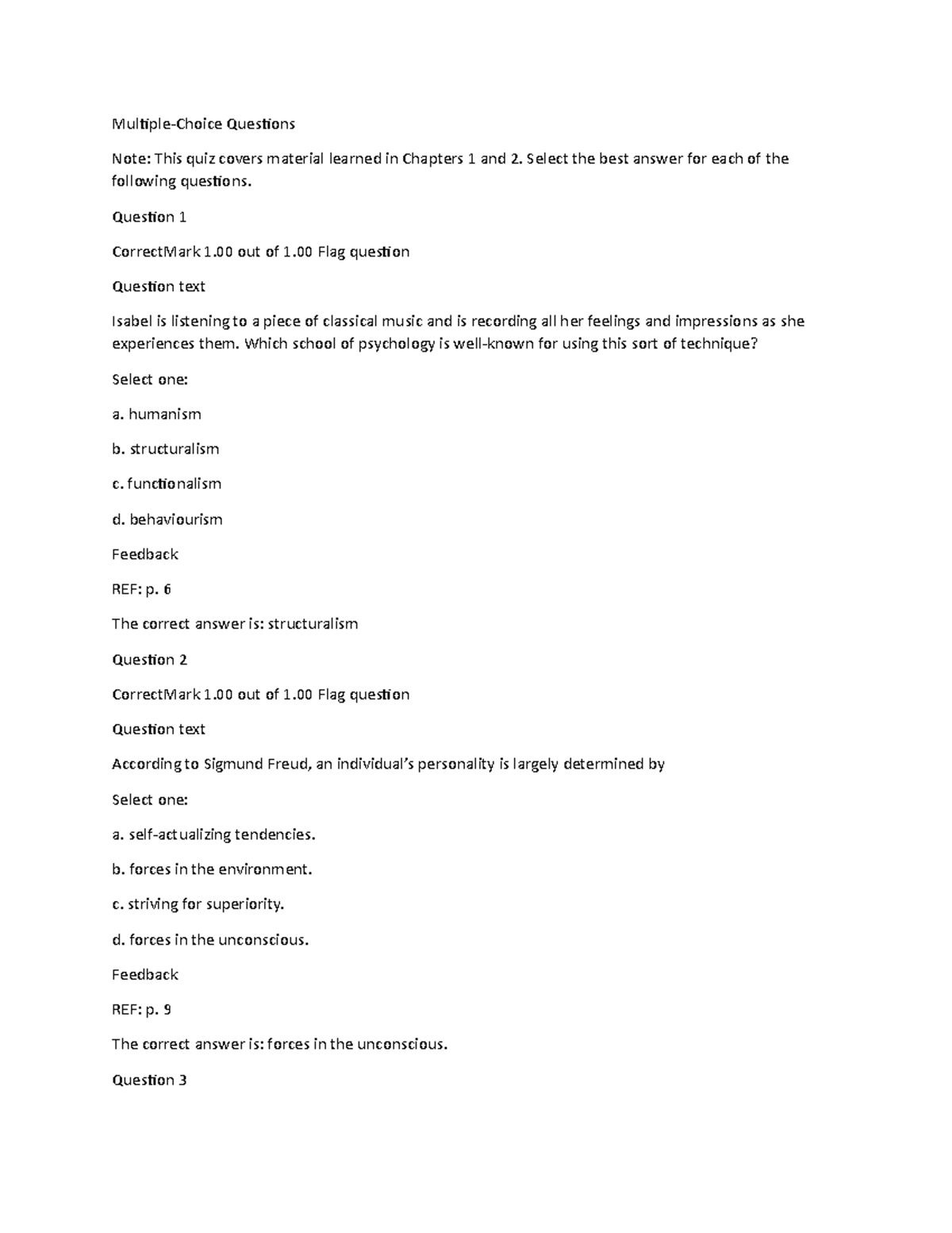 Quiz 1 unit 1&2 - Multiple-Choice Questions Note: This quiz covers ...