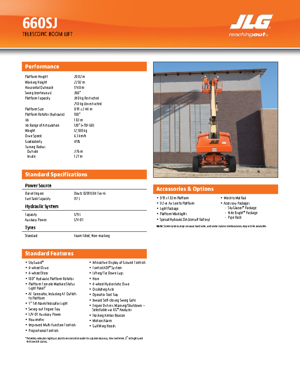 JLG 660SJ - Performance Platform Height 20 m Working Height 22 m ...