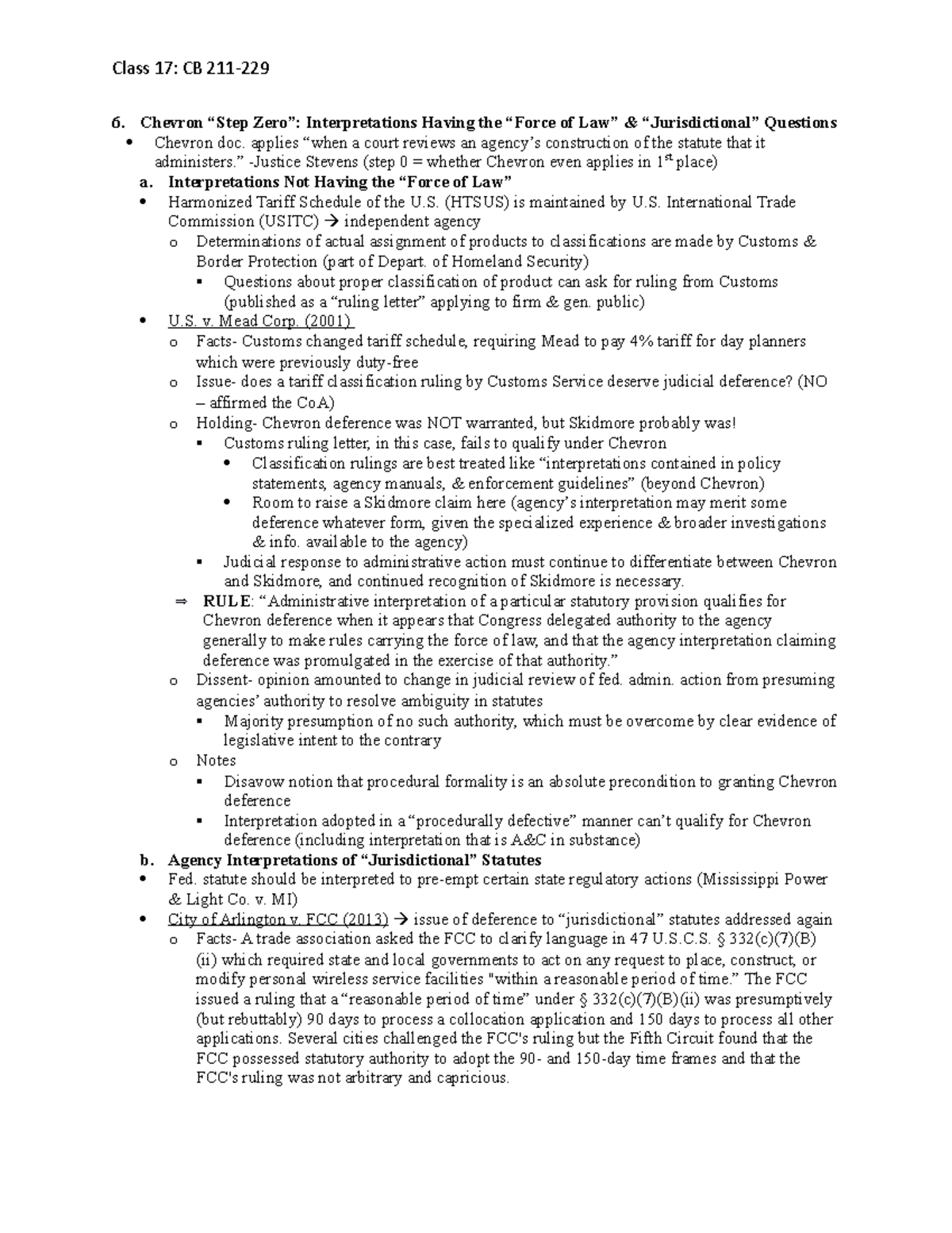 Admin Class 17 - Textbook Chapter Summary - Class 17: CB 211- 6 ...