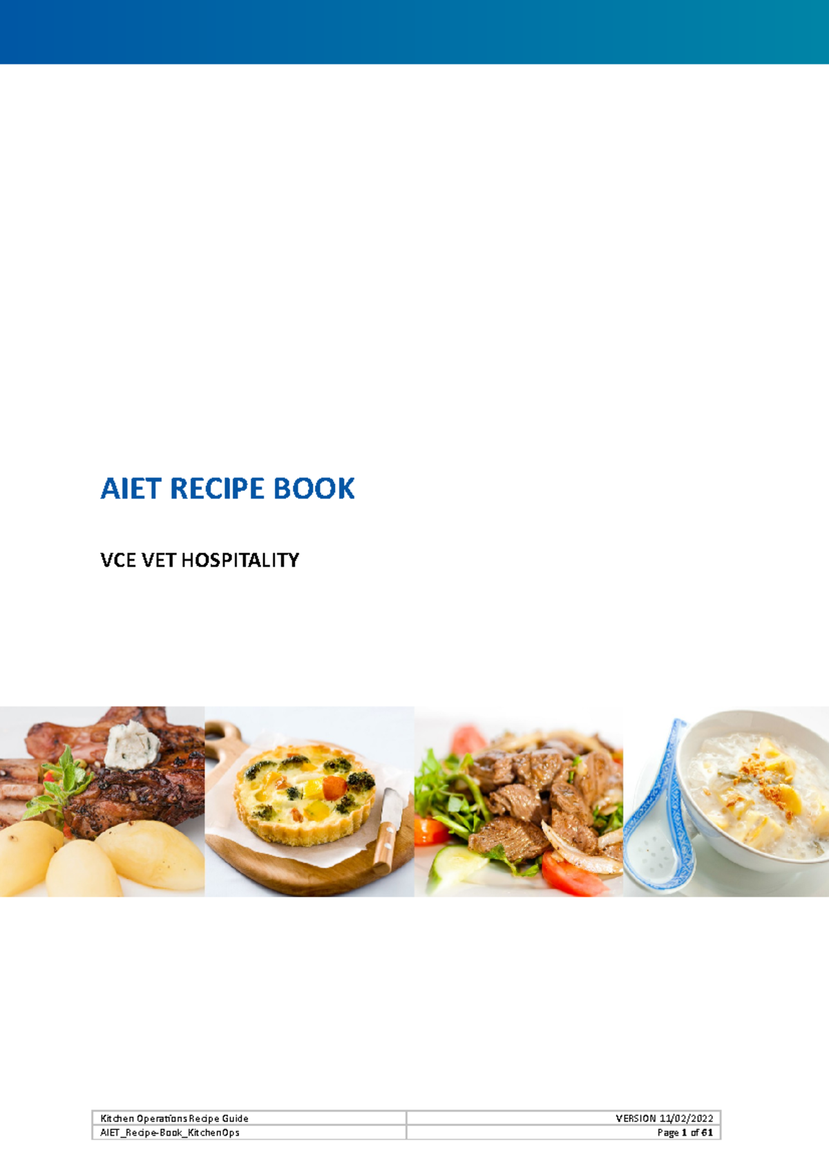 AIET Recipe-Book Kitchen Ops[ 56] - AIET RECIPE - Studocu