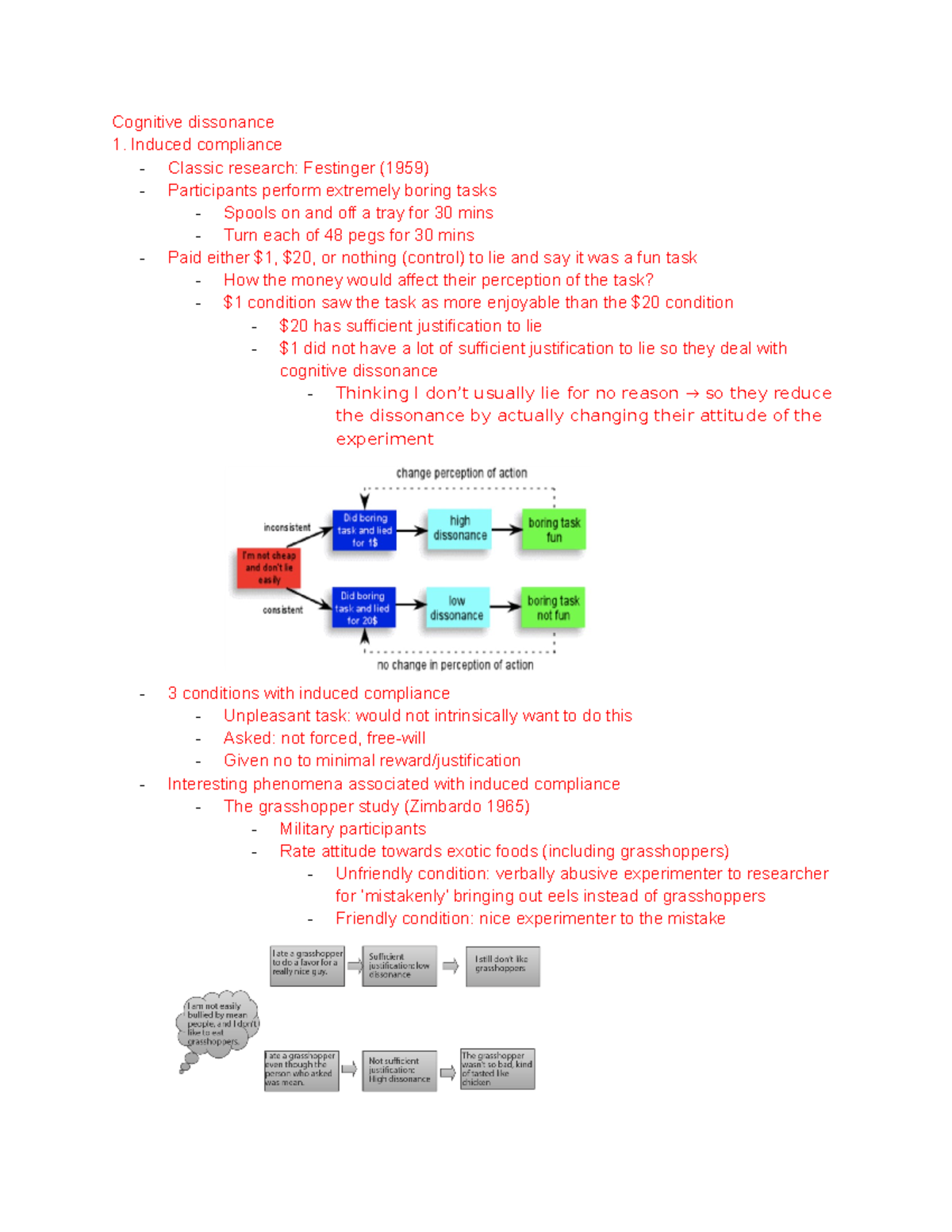 Exam 3 Study Guide - Cognitive dissonance Induced compliance Classic ...