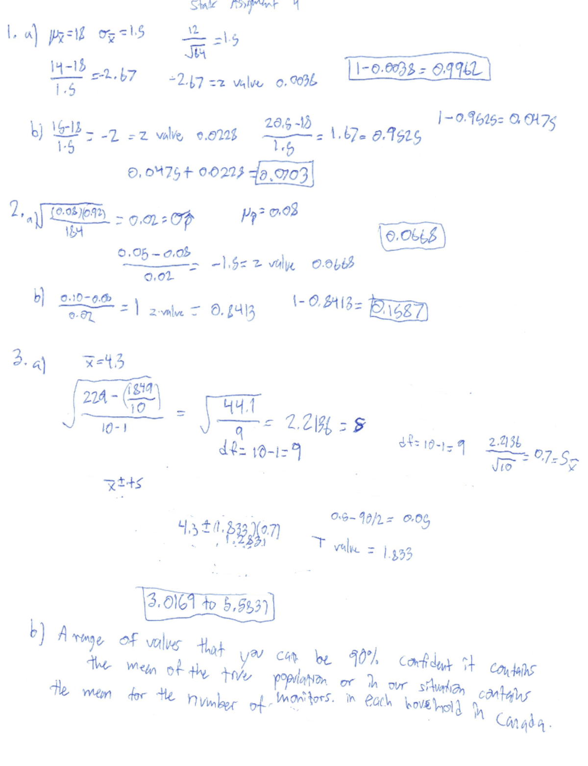 Stas ass 4 - stats - Math 215 - Studocu