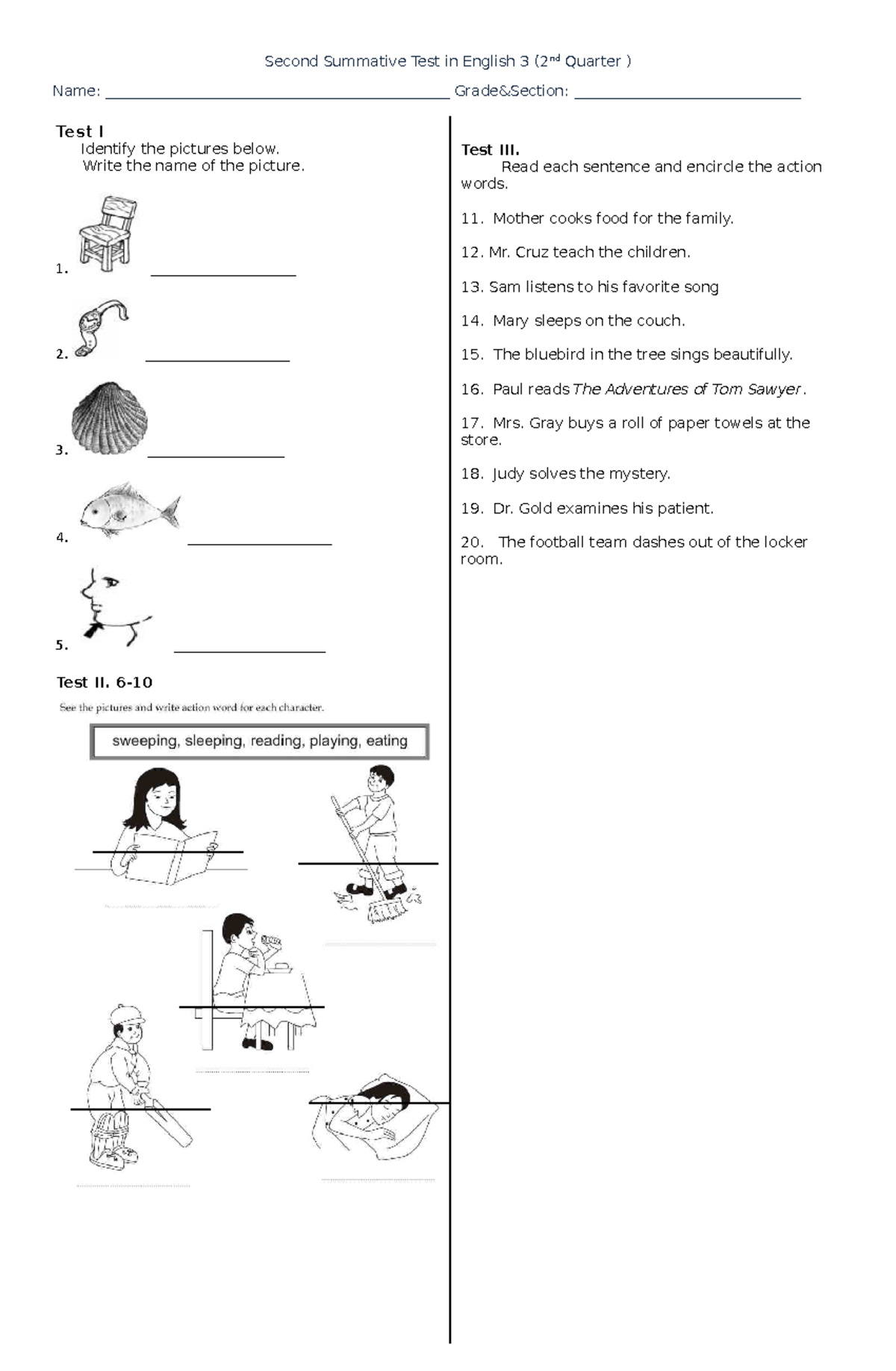 ST 2 ALL Subjects 3 Q2 - periodical test - Second Summative Test in ...