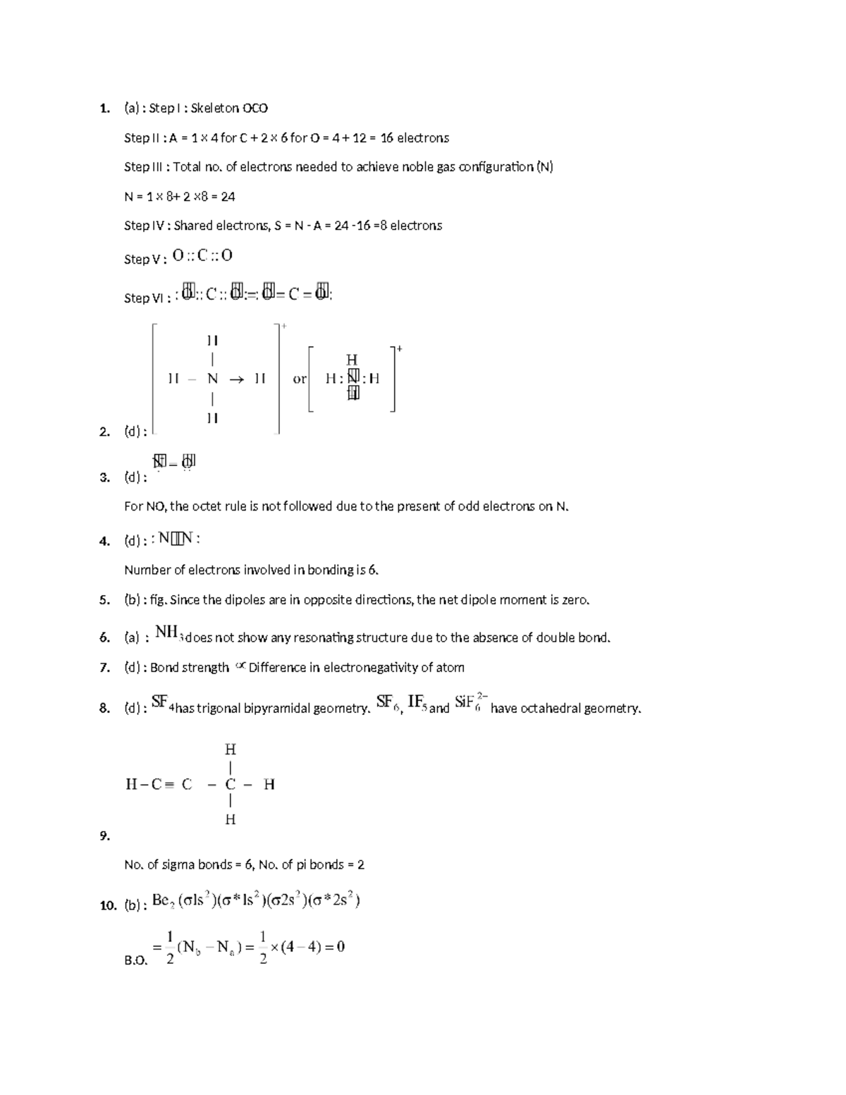 4. Chemical Bonding and molecular geometry-Ans - (a) : Step I ...