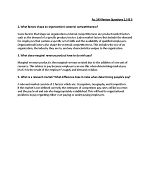 COMP EXAM 1 Review - Compensation Study Guide – Exam 1 Note: The ...