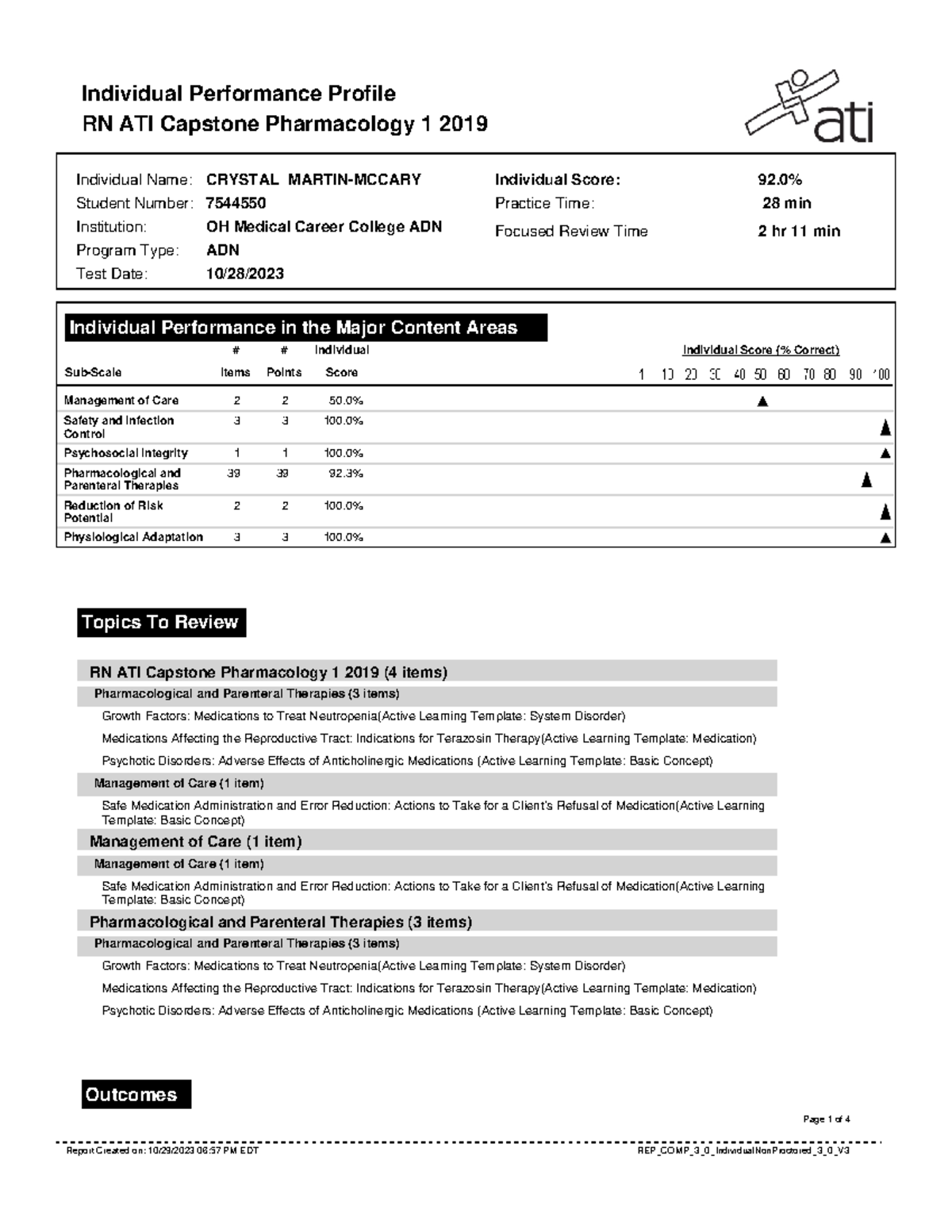Report - 2023-10-29T185728 - Individual Performance Profile RN ATI ...