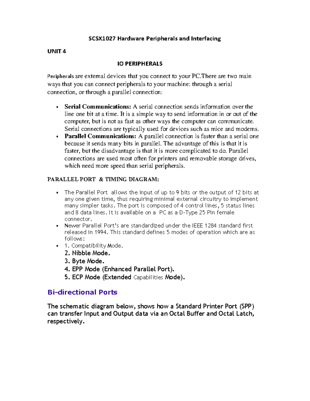 IO Peripherals Notes - SCSX1027 Hardware Peripherals and Interfacing ...