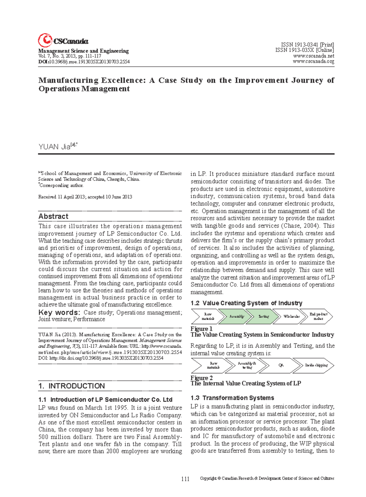 Article 2 - class material - ISSN 1913-0341 [Print] ISSN 1913-035X ...