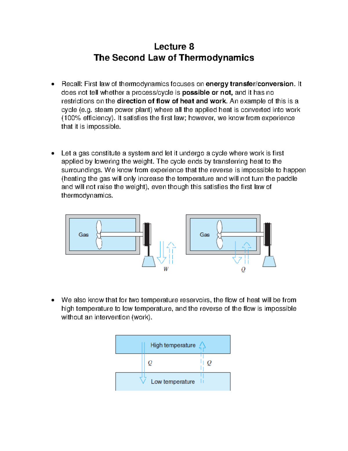 ME 63 AY 2020-2021 Lecture Notes 8 - Lecture 8 The Second Law of ...