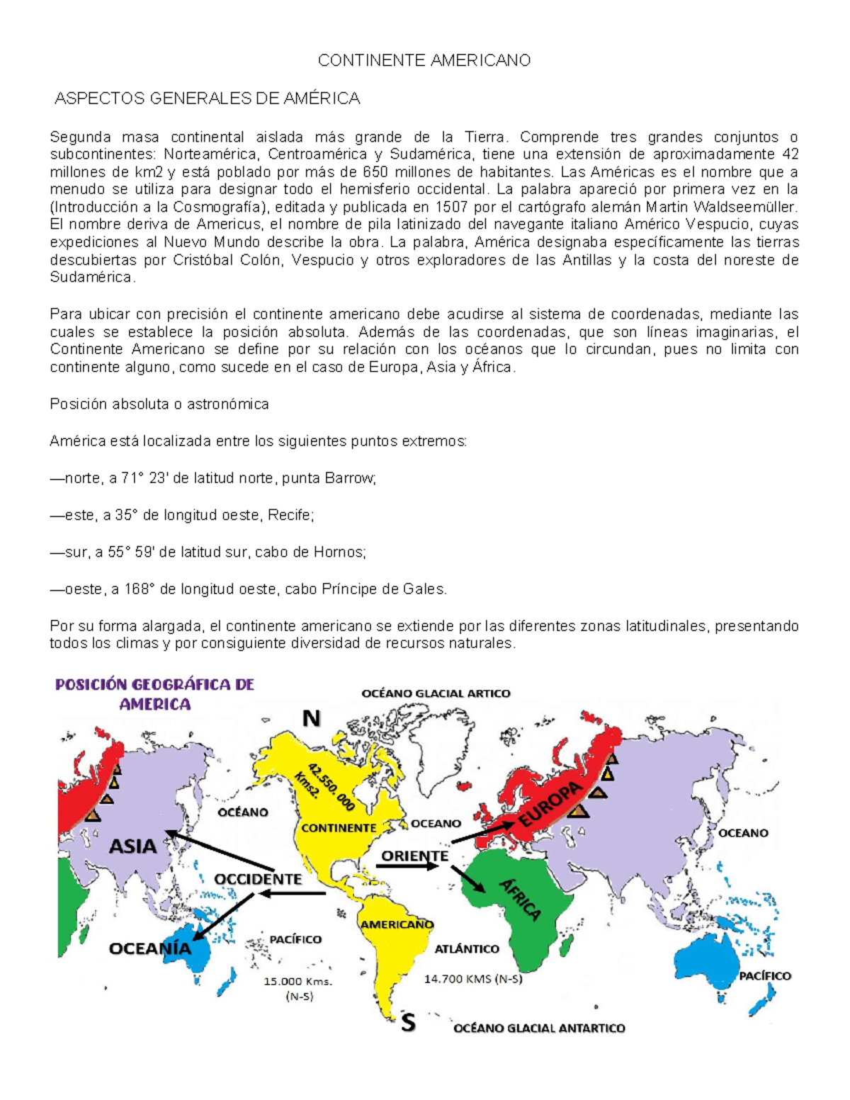 Continente Americano - FMMMMM - CONTINENTE AMERICANO ASPECTOS GENERALES ...