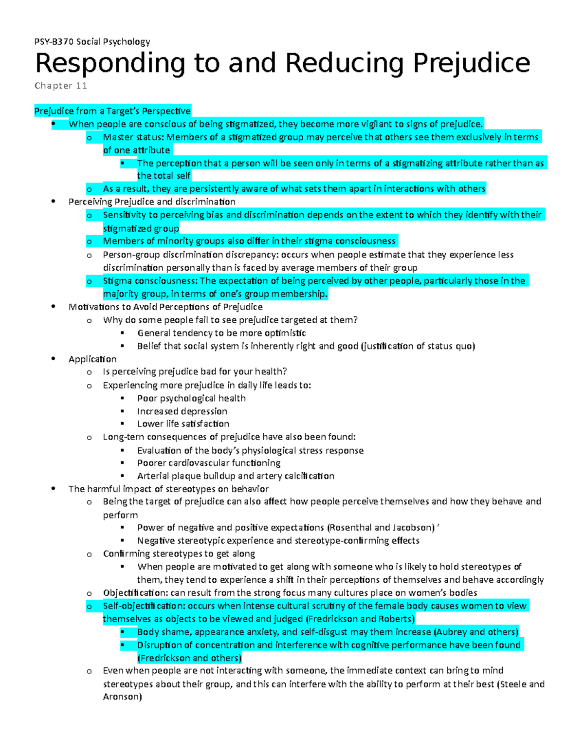 Responding To and Reducing Prejudice - Responding to and Reducing ...