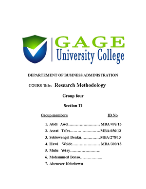 Bayu MBA - MASTERS OF BUSINESS ADMINISTRATION - GAGE UNIVERSITY COLLEGE ...