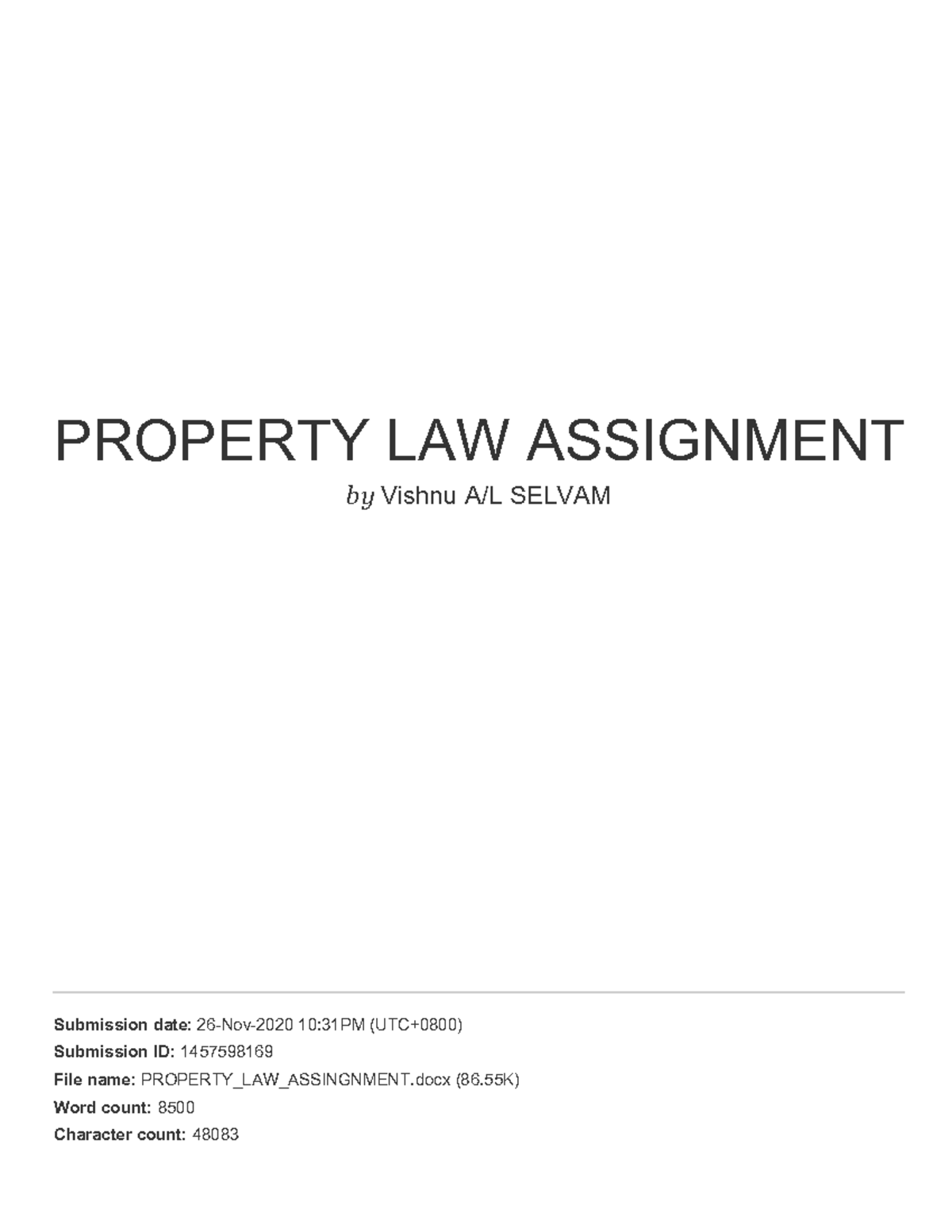 Turnitin law - study material - Estate management - PROPERTY LAW ...