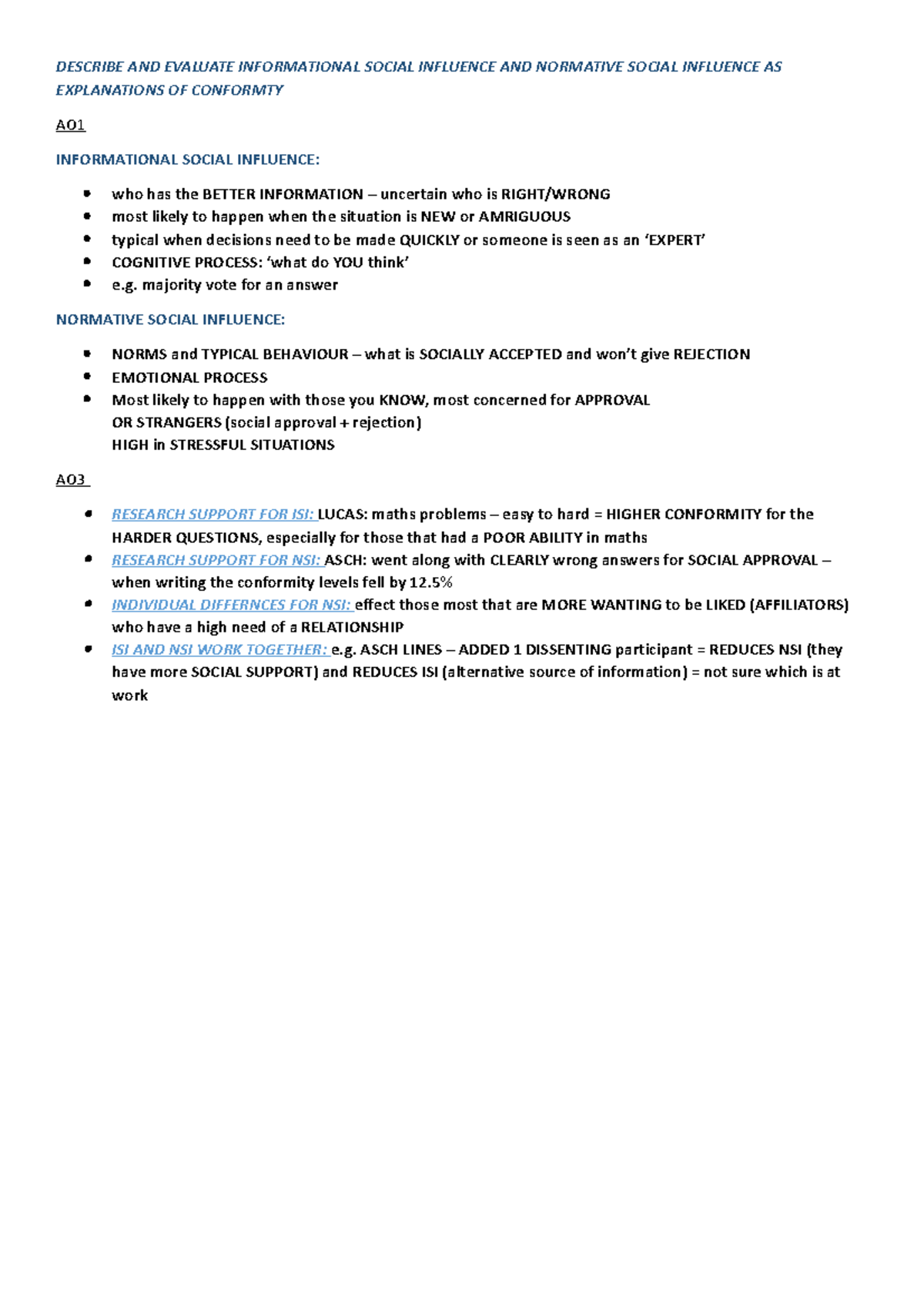 Social influence essay plans - DESCRIBE AND EVALUATE INFORMATIONAL ...