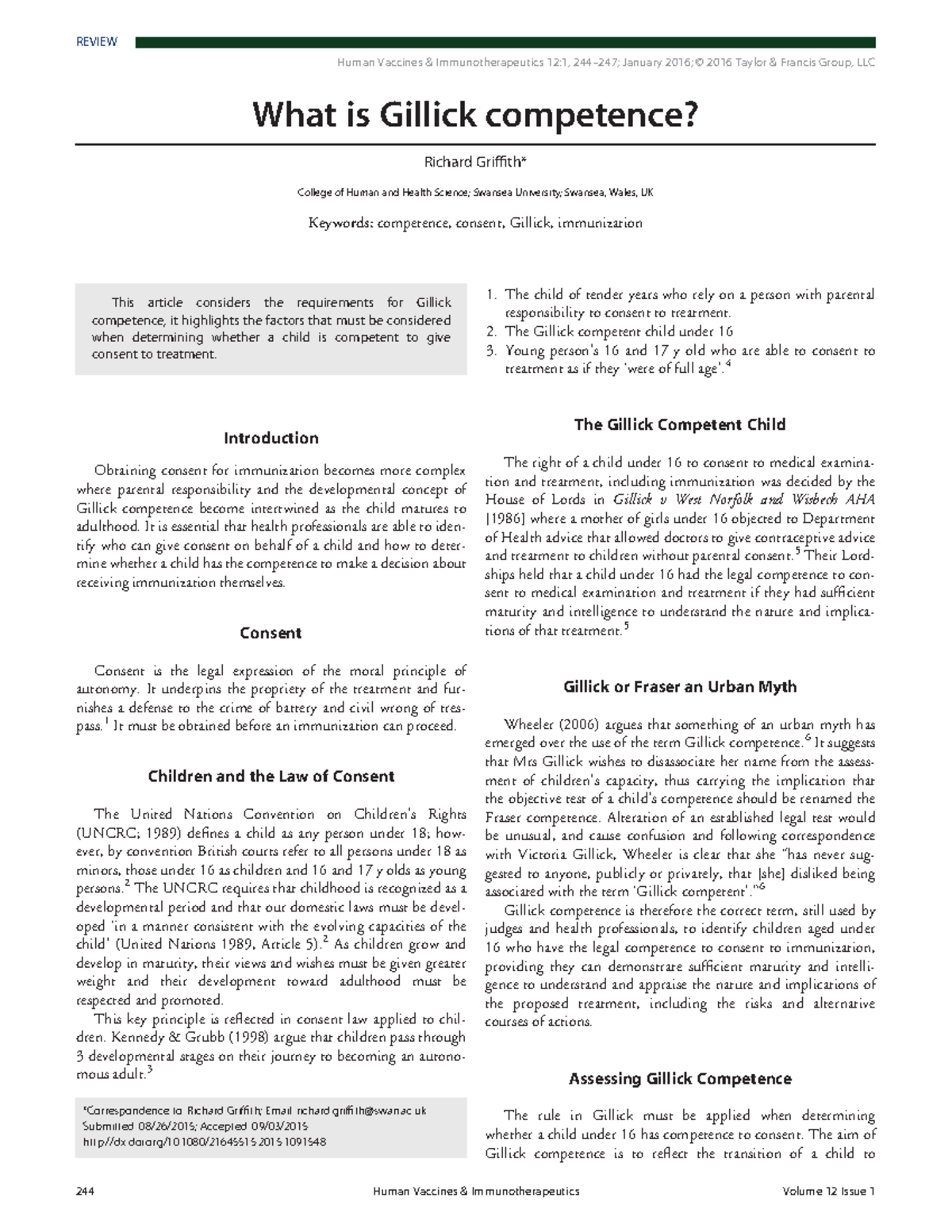 Gillick Competence - Summary nursing - What is Gillick competence ...