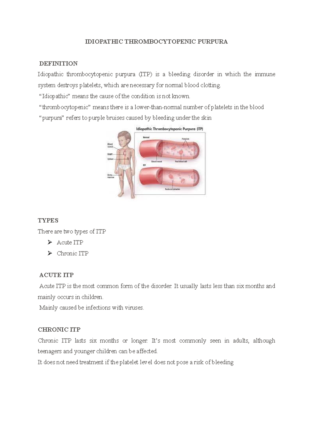 Idiopathic Thrombocytopenic Purpura - IDIOPATHIC THROMBOCYTOPENIC ...