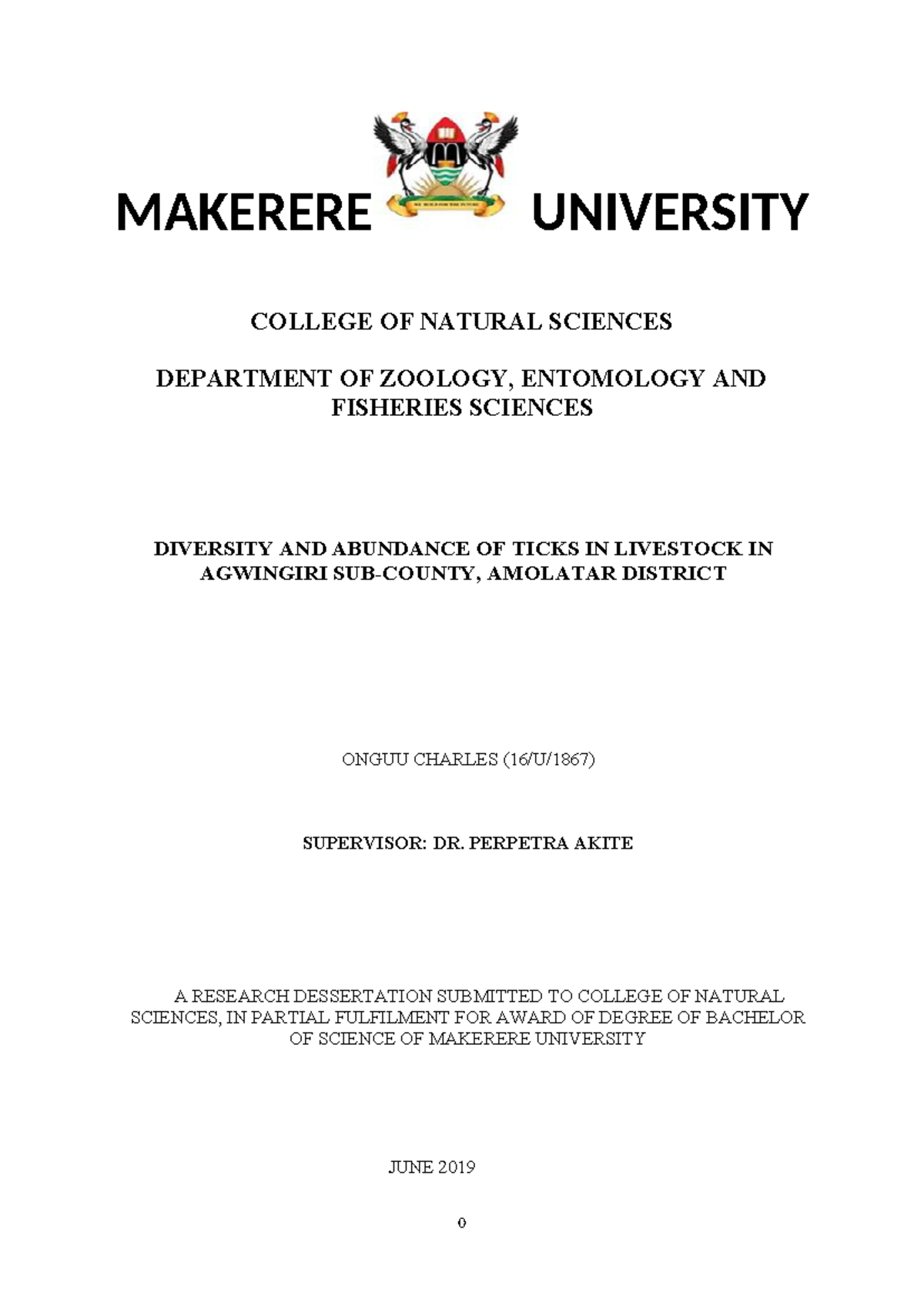 Diversity and abundance of ticks in livest 2019ock of UGANDAN - Charles ...