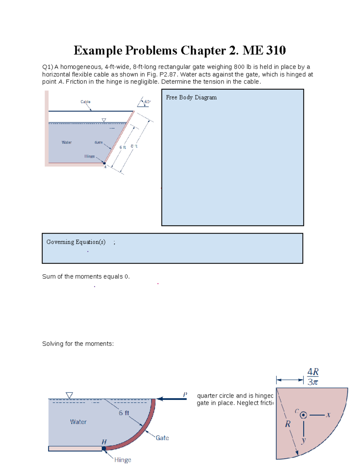Example Problems Chapter 2a solved - Governing Equation(s) ; Example ...