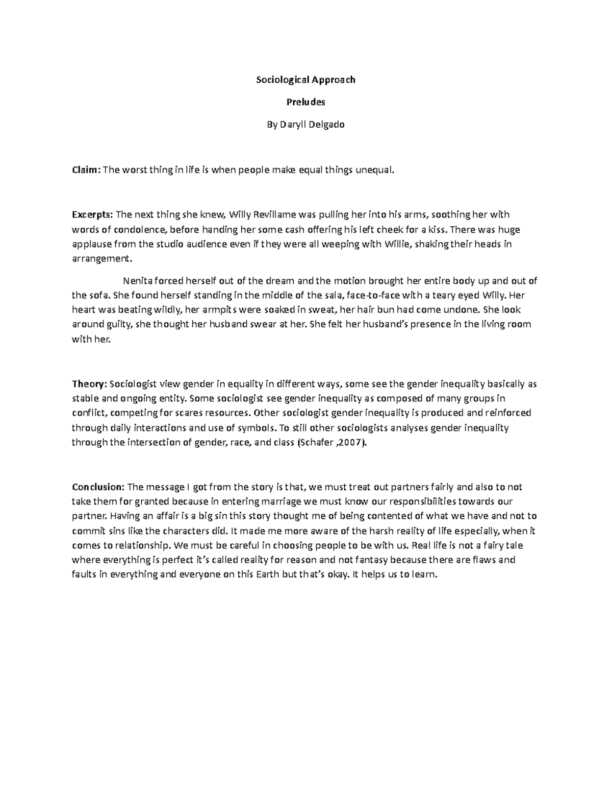 Sociological Approach - Sociological Approach Preludes By Daryll ...