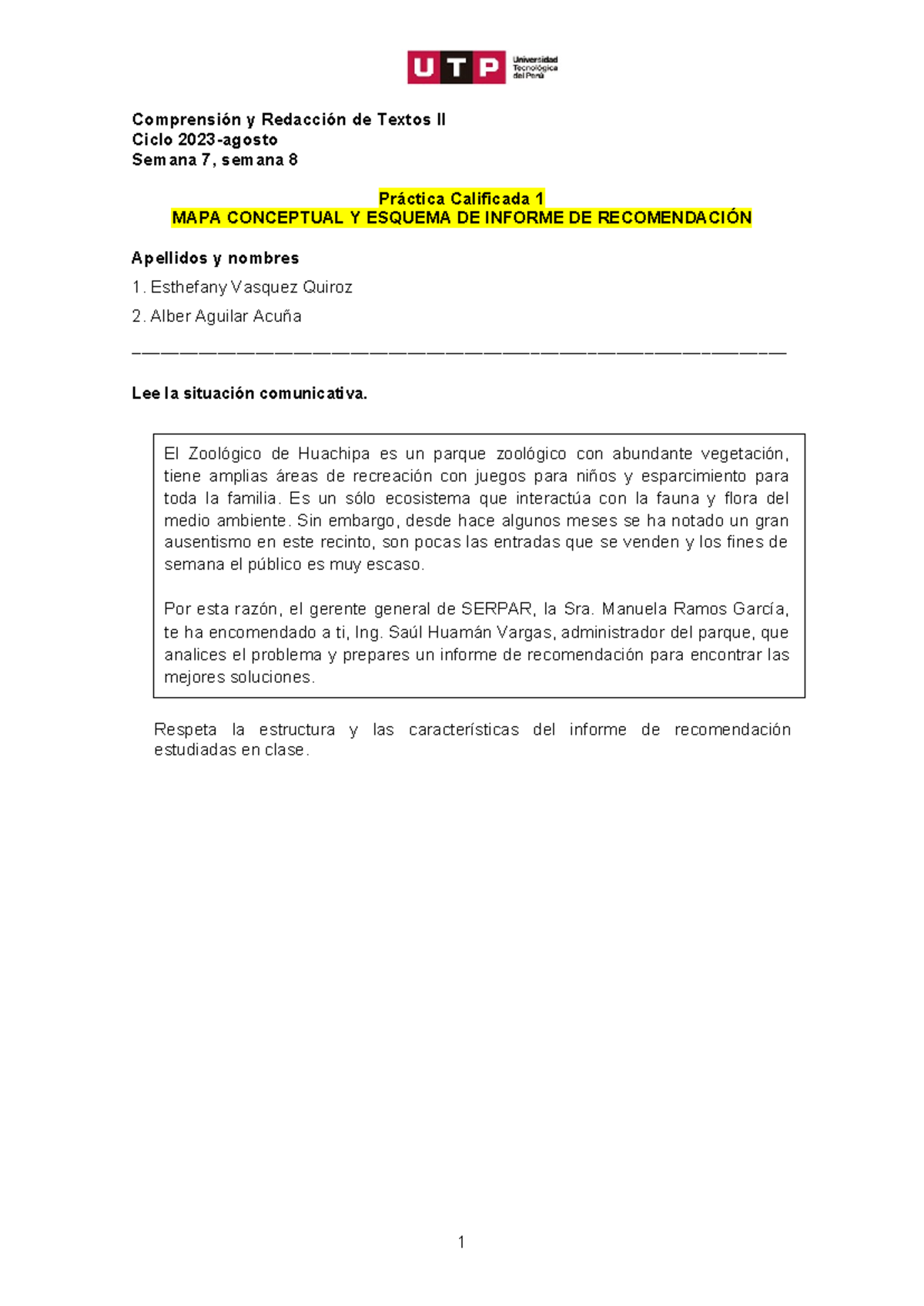 S08 s1 Formato Elabor. MAPA Conceptual Y Esquema DE Informe DE Recom ...