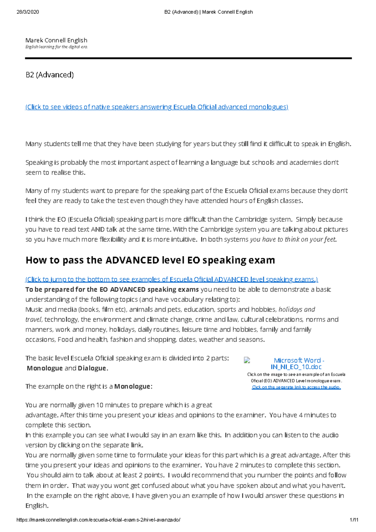 B2 (Advanced) Marek Connell English - IN_NI_EO_10 Word - Click on the ...