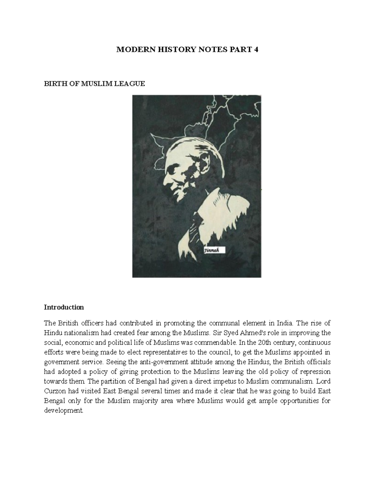 Modern History Notes PART 4 - MODERN HISTORY NOTES PART 4 BIRTH OF ...