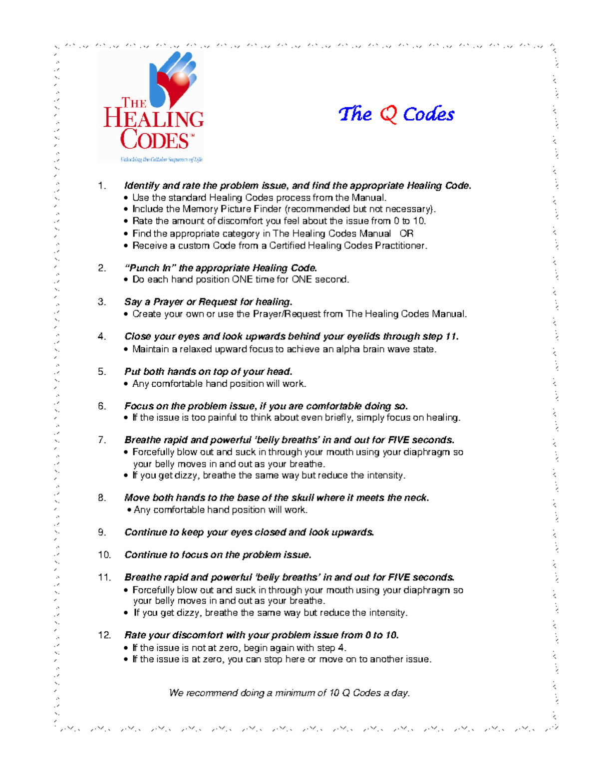 Q Codes Technique - Bun - The Q Codes Identify and rate the problem ...