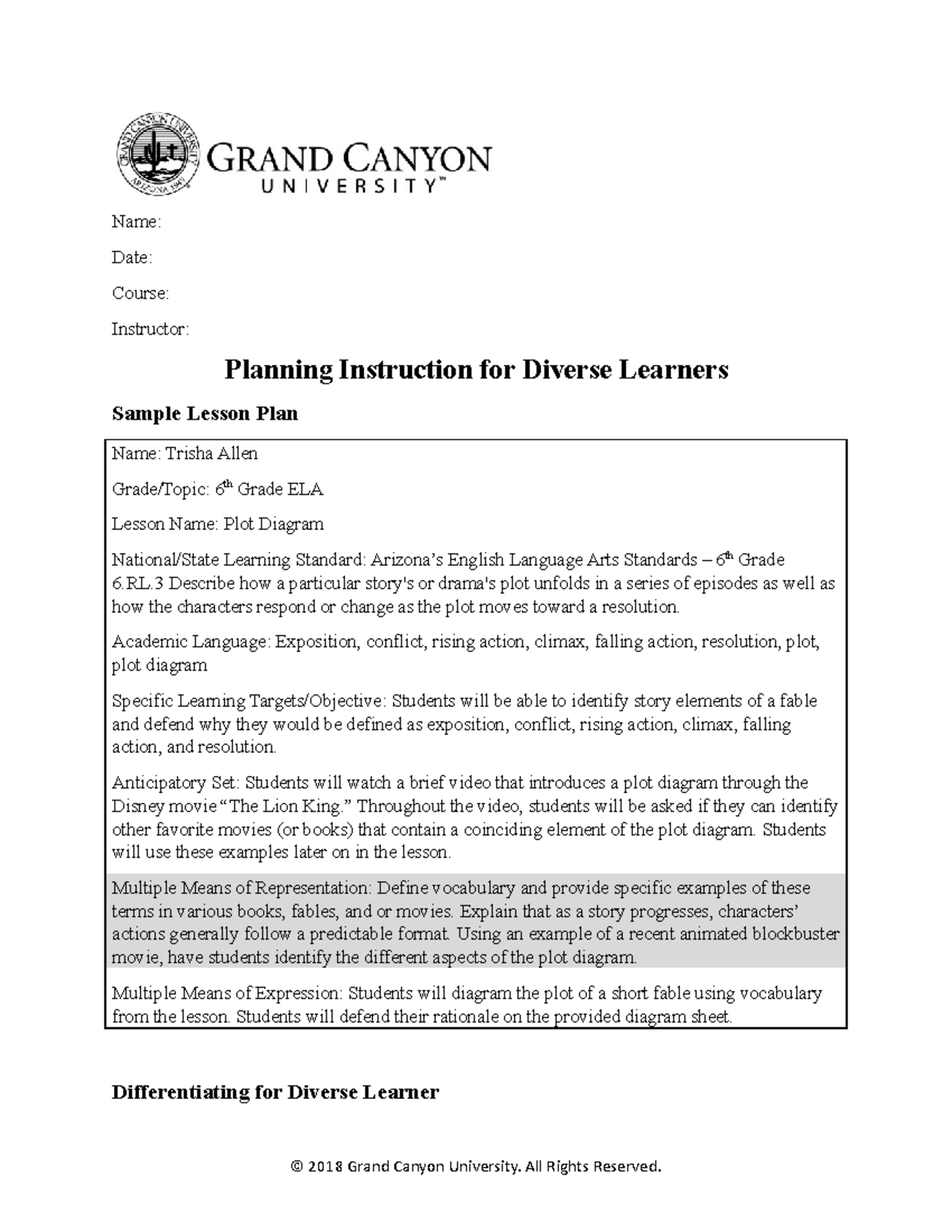 T4-Assignment Template - Name: Date: Course: Instructor: Planning ...