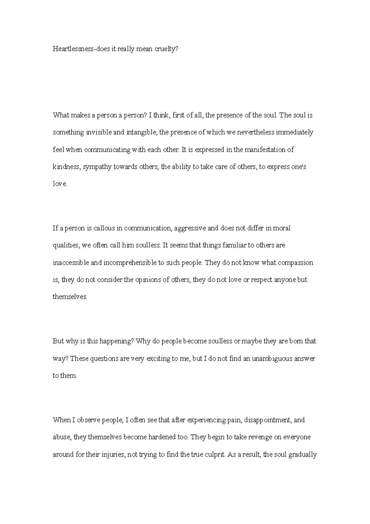 4.Heartlessness-does it really mean cruelty - The soul is something ...