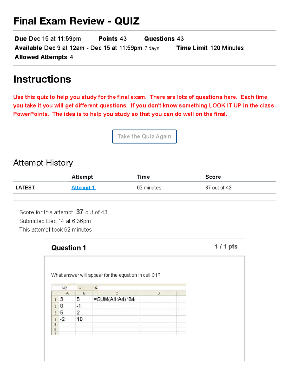 Final Exam Review QUIZ - Studocu