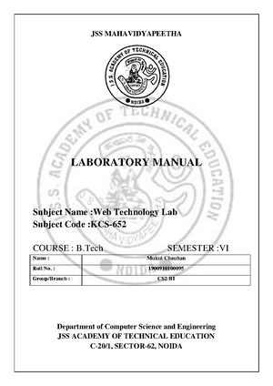 Vans.wt - WEB TECHNOLOGY PRACTICAL FILE - EXPERIMENT- OBJECTIVE:-Design ...