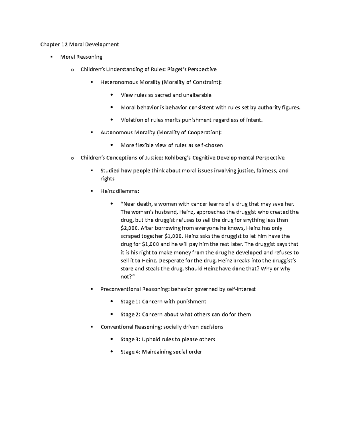 Psych 212 chp 12 - Professor Rhiannon Traigle - Chapter 12 Moral ...