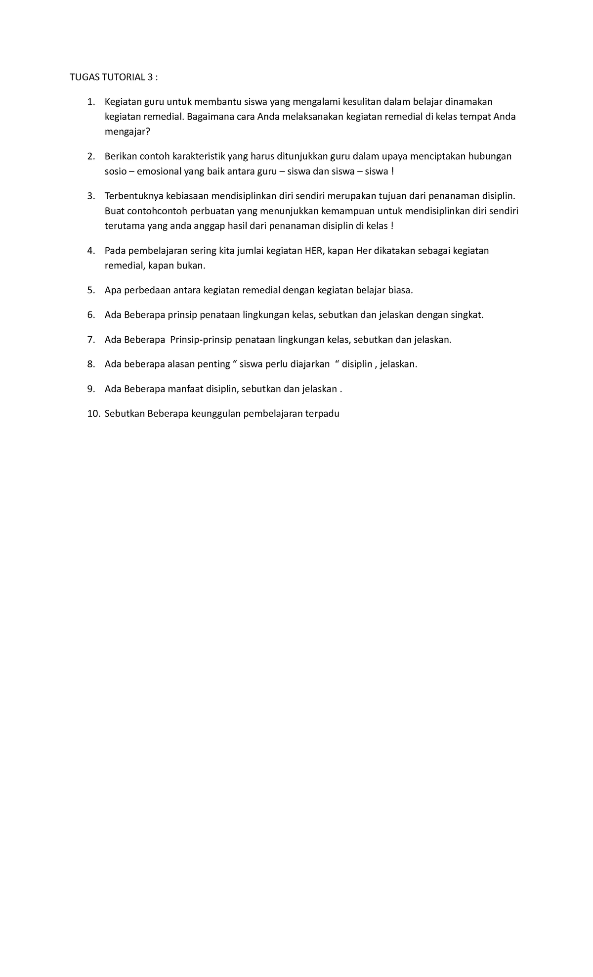 1. Tugas Tutorial 3 Strategi Pembelajaran - TUGAS TUTORIAL 3 : Kegiatan guru untuk membantu ...