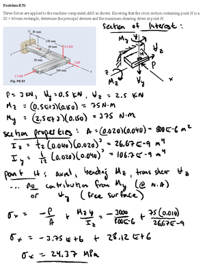 Problem 8 - Problem 8. Several forces are applied to the pipe assembly ...