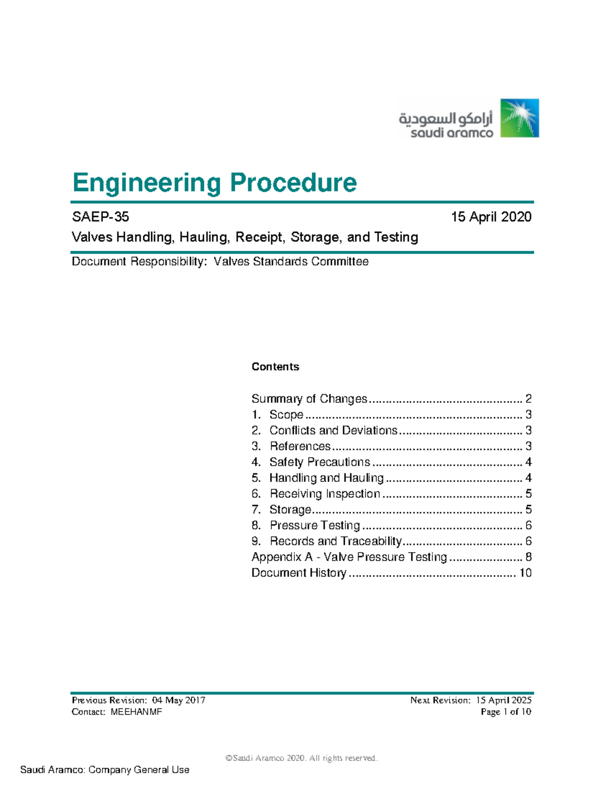 SAEP-35 - trdrtfge - Previous Revision: 04 May 2017 Next Revision: 15 April 2025 Contact ...