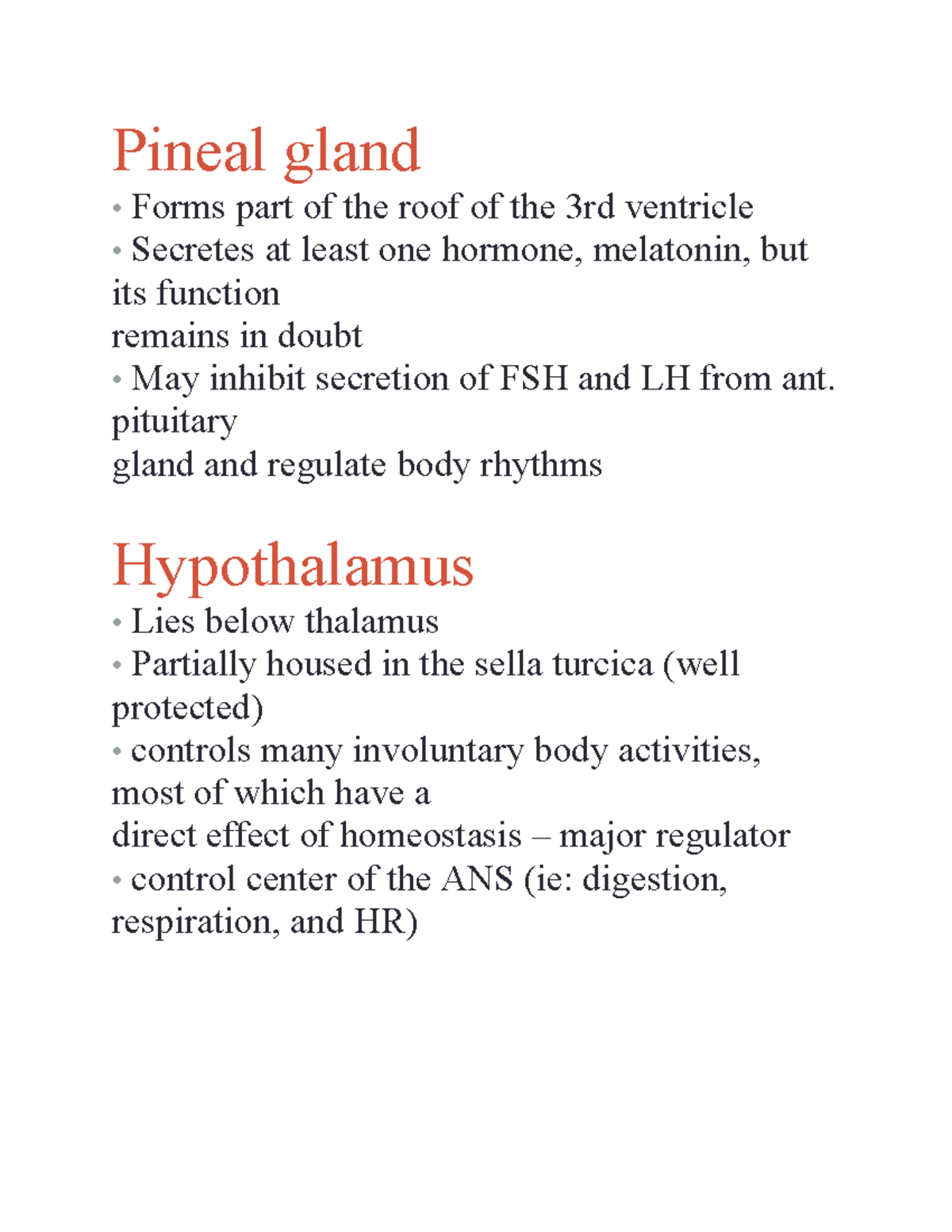 Pineal gland - Pineal gland • Forms part of the roof of the 3rd ...
