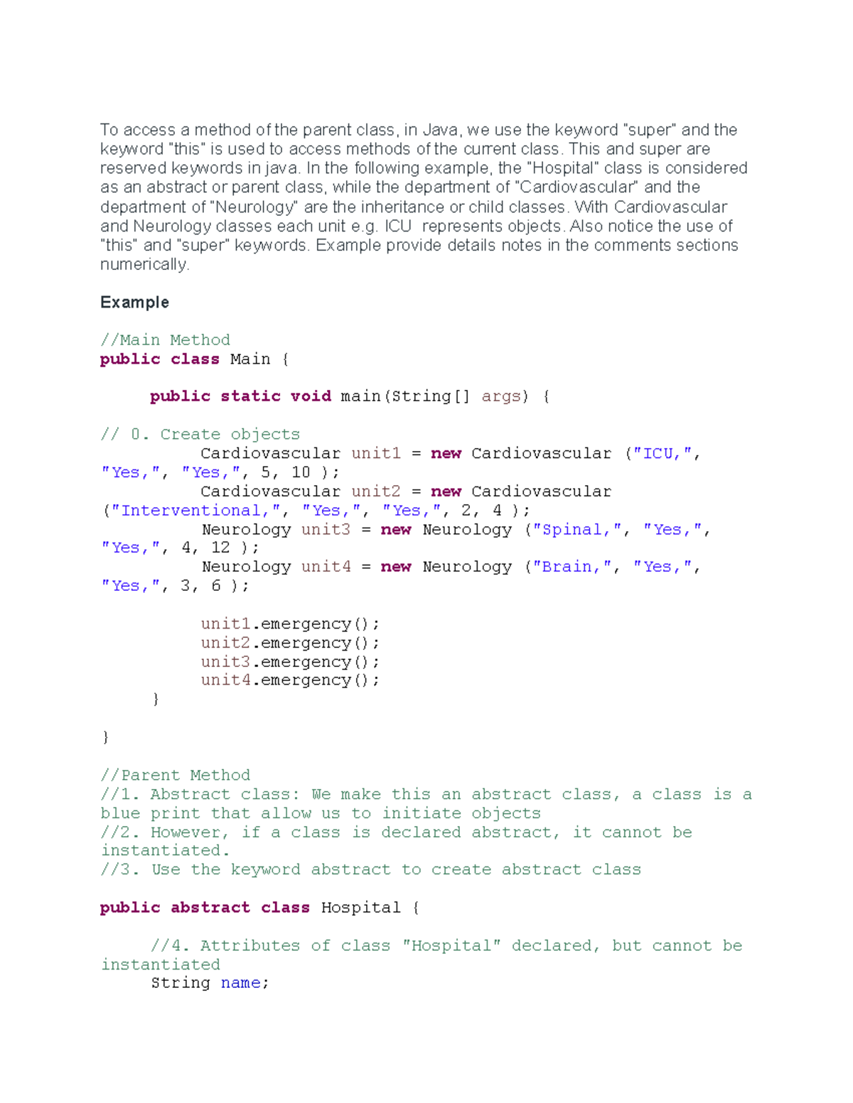 D5 - Discussion one and post - To access a method of the parent class ...