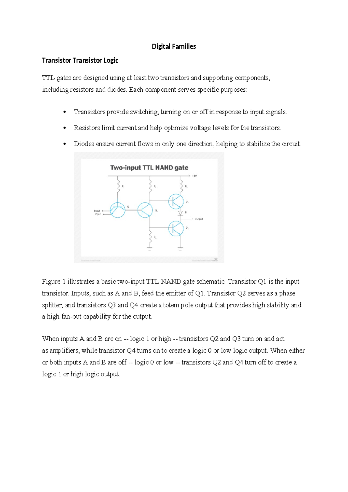 Digital Families - Digital Families Transistor Transistor Logic TTL ...