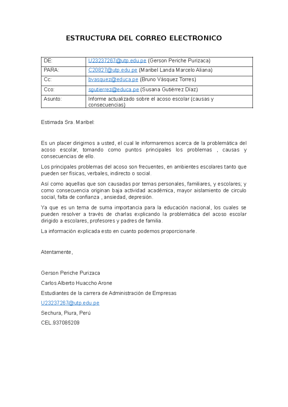 EL Correo Electronico y Esquema DE Redaccion - ESTRUCTURA DEL CORREO ...