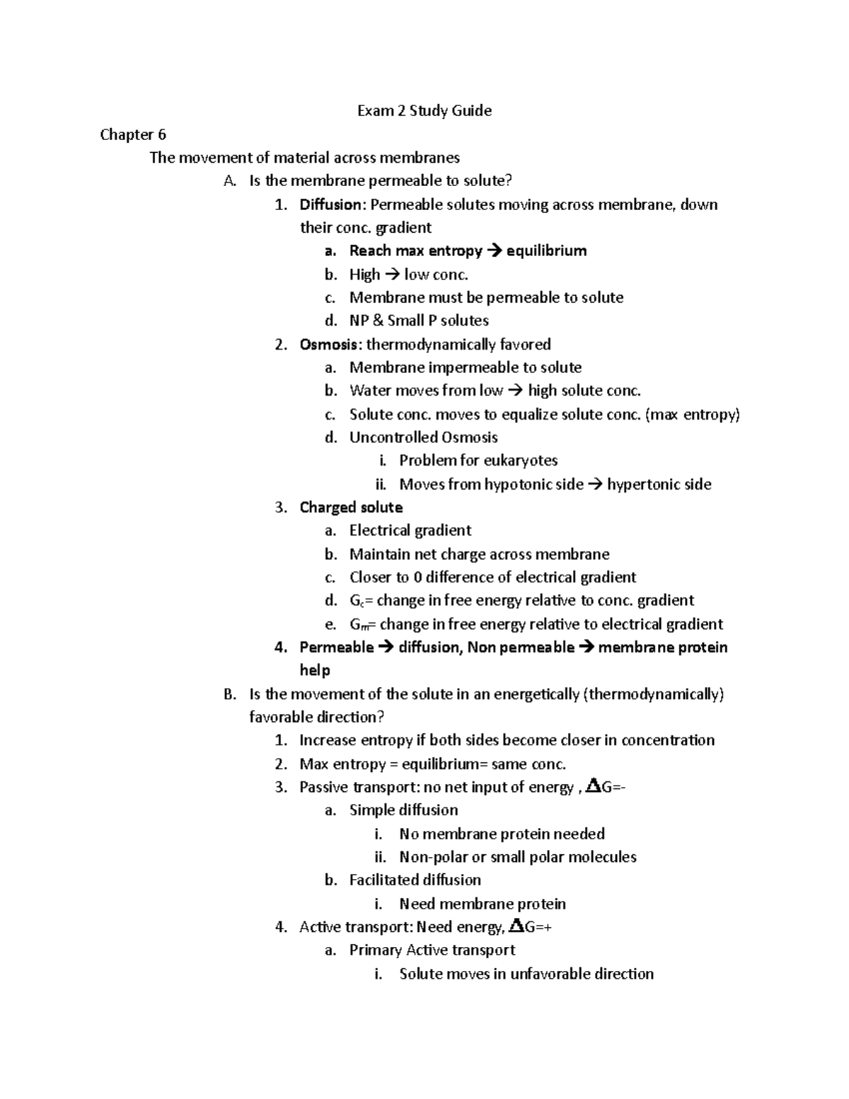 Exam 2 Study Guide - Exam 2 Outline - Exam 2 Study Guide Chapter 6 The ...