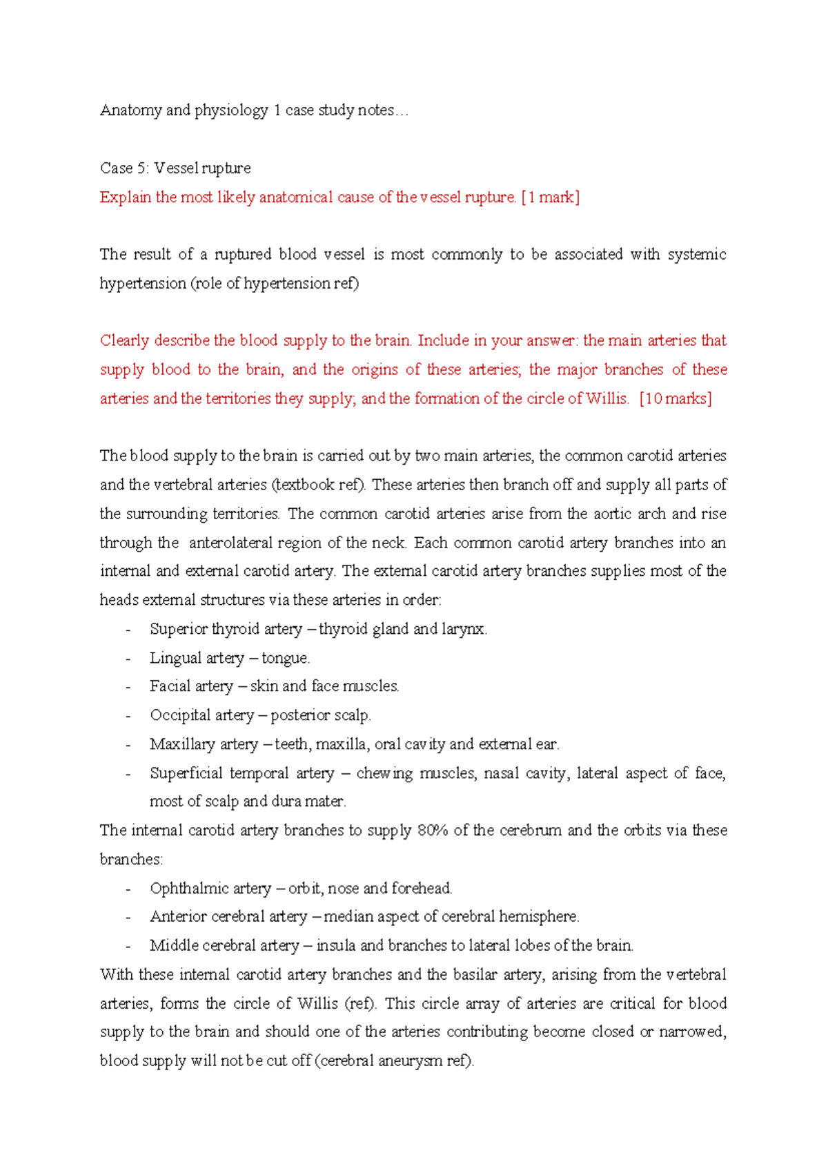 AP 1 case study - Case studies for anatomy unit - Anatomy and ...