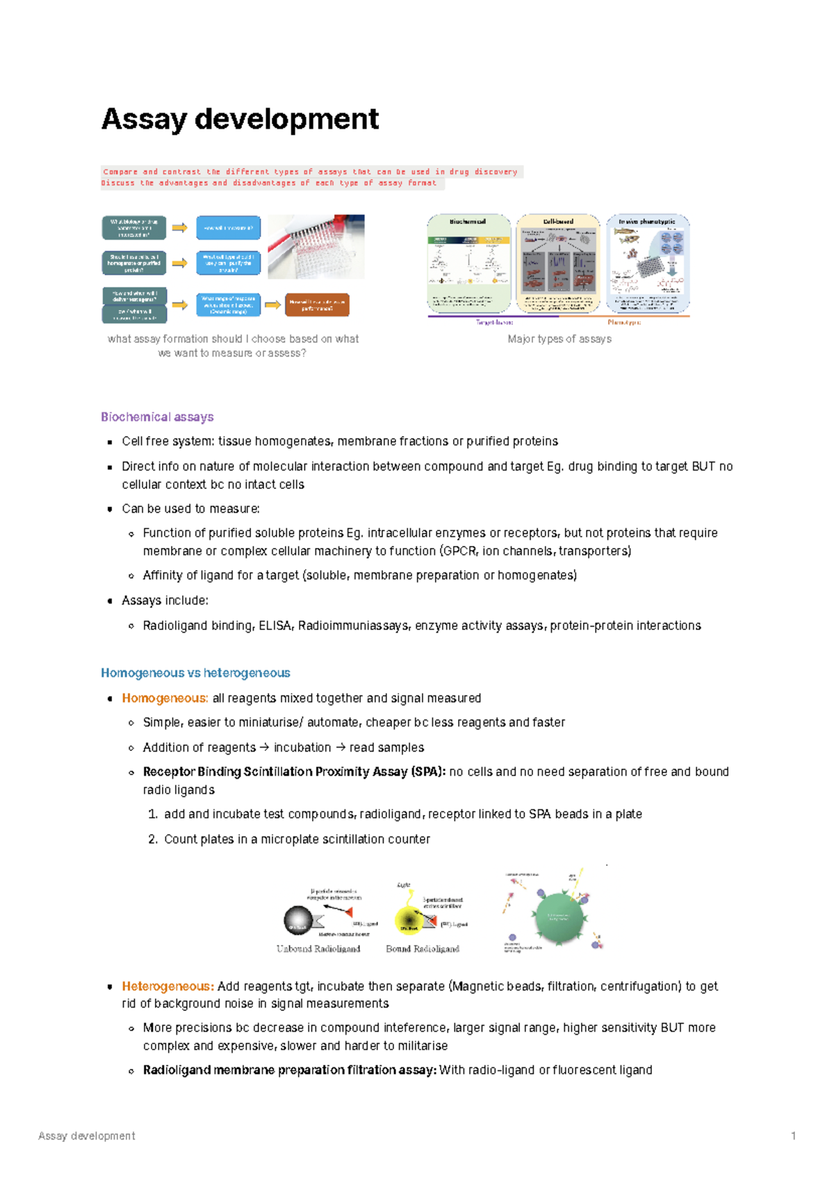 Assay development - Assay development Compare and contrast the ...