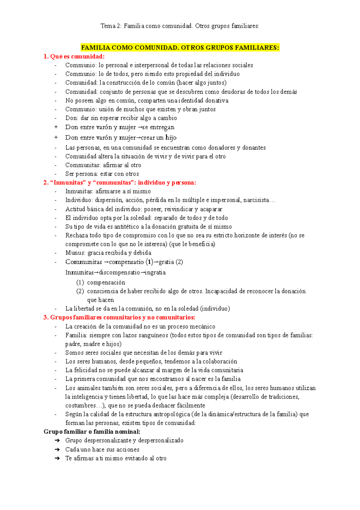 Tema 2 - La familia como comunidad de personas (Leandro) - Tema 2 ...