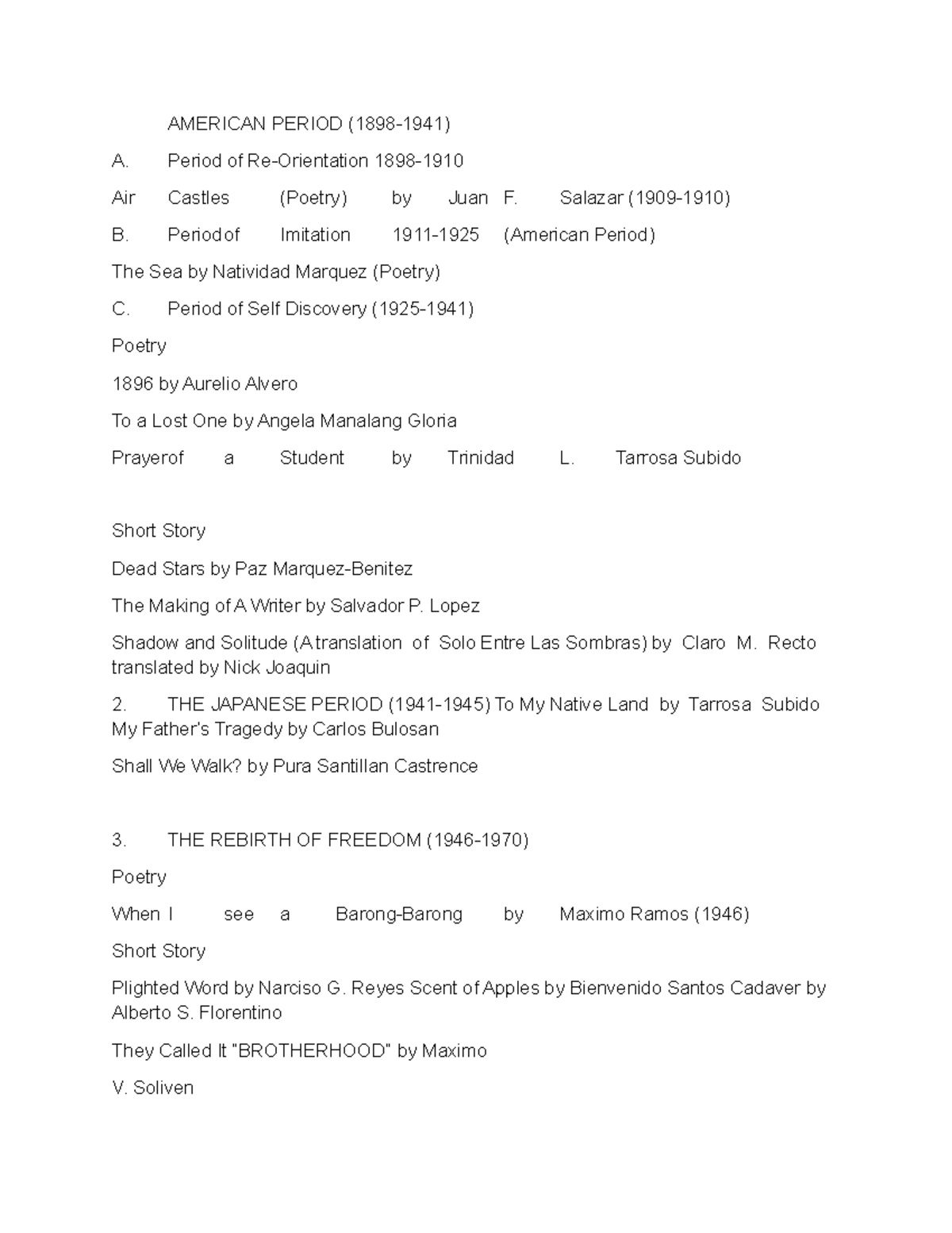 American Period - AMERICAN PERIOD (1898-1941) A. Period of Re ...