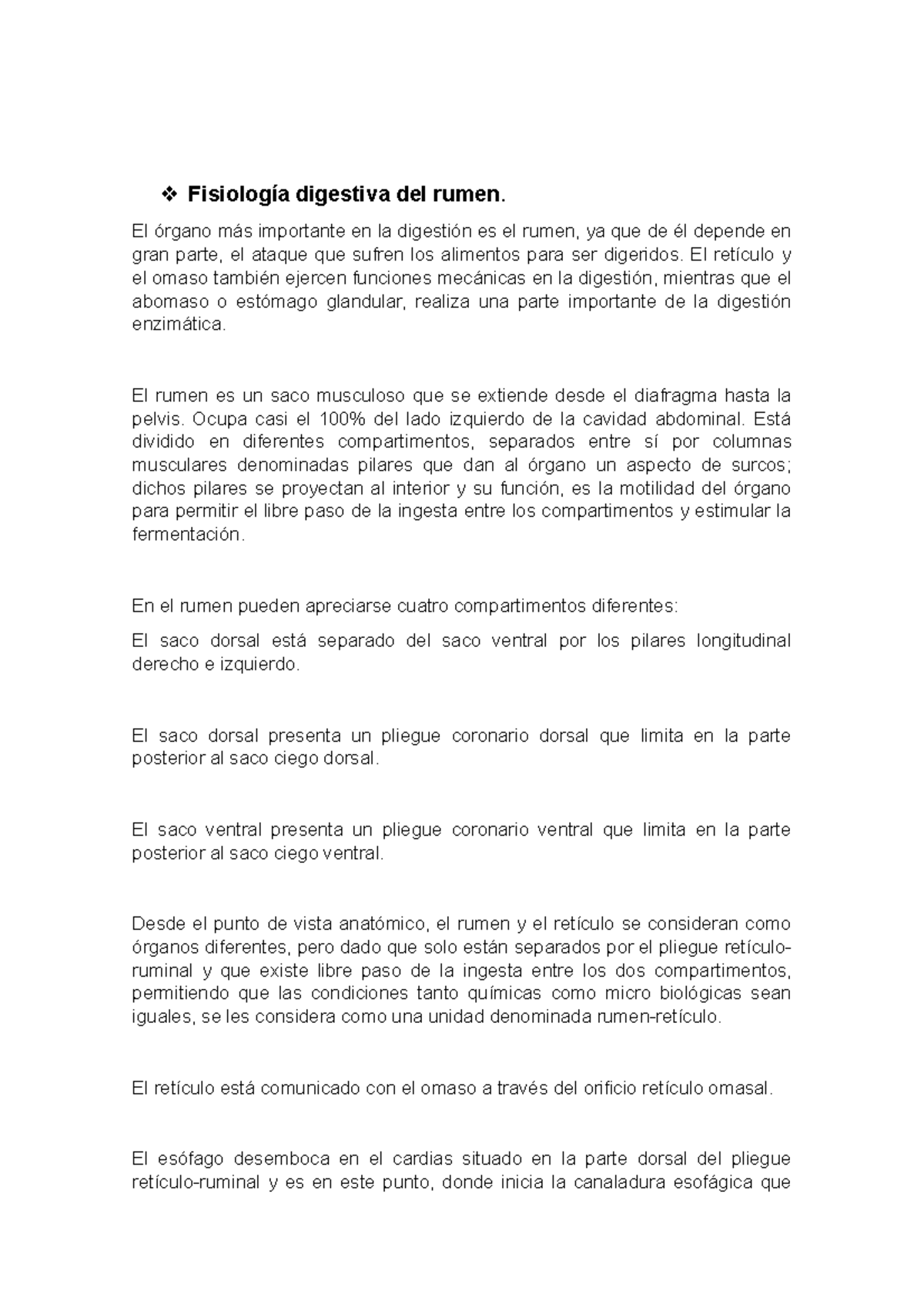 Fisiología digestiva del rumen en los animales - Fisiología digestiva ...