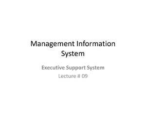 Lecture#07 - ... - Management Information System Management Information ...
